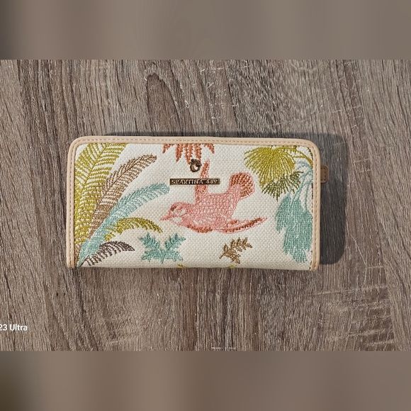 Spartina 449 | Bags | Spartina 449 Tropical Print Wallet Cream Pink ...